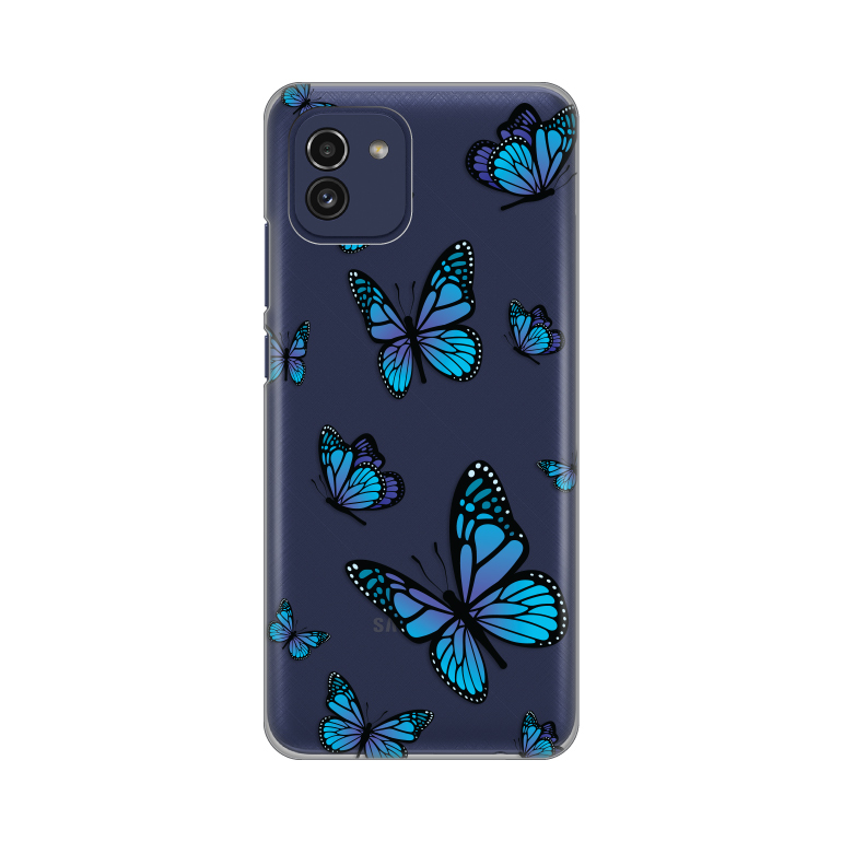 Silikonska futrola print Skin za Samsung A035 Galaxy A03 Blue butterfly