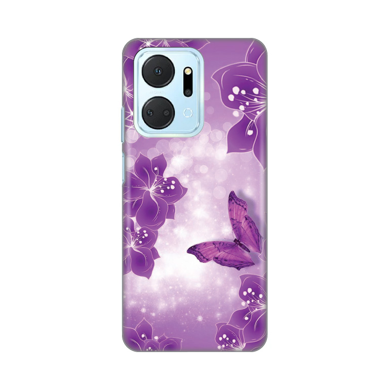 Silikonska futrola print za Huawei Honor X7a Butterfly And Flowers