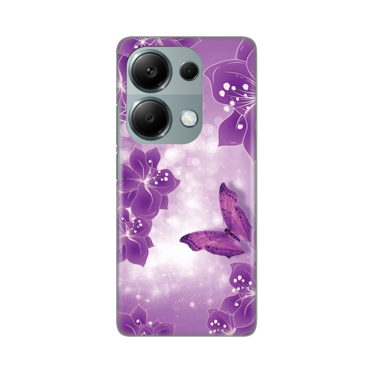 Silikonska futrola print za Xiaomi Redmi Note 13 Pro 4G Butterfly And Flowers