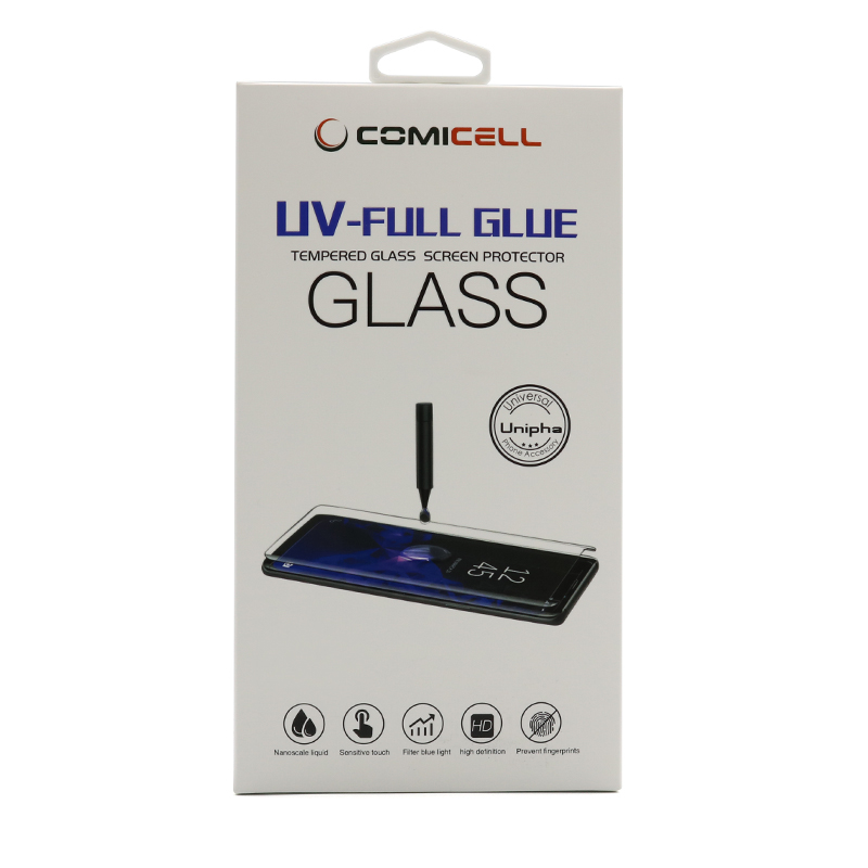 Staklena folija glass 3D MINI UV-FULL GLUE za Samsung G973F Galaxy S10 zakrivljena providna (bez UV lampe) A+ (MS)