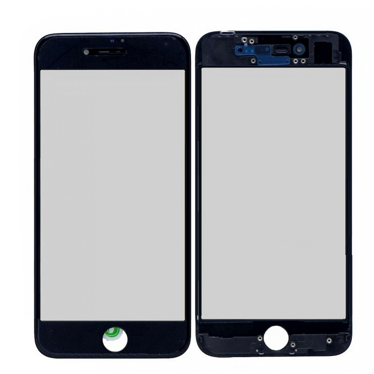 Staklo touchscreen-a + frame + OCA + polarizator za iPhone 8/SE (2020) Crno (Crown Quality)