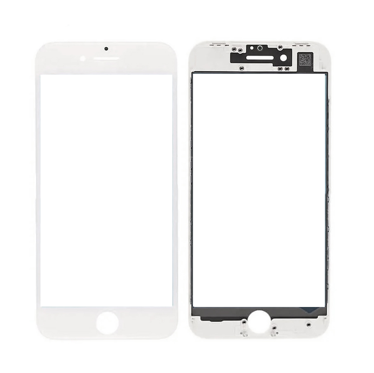 Staklo touchscreen-a + frame + OCA za iPhone 8/SE (2020) Belo (Crown Quality)