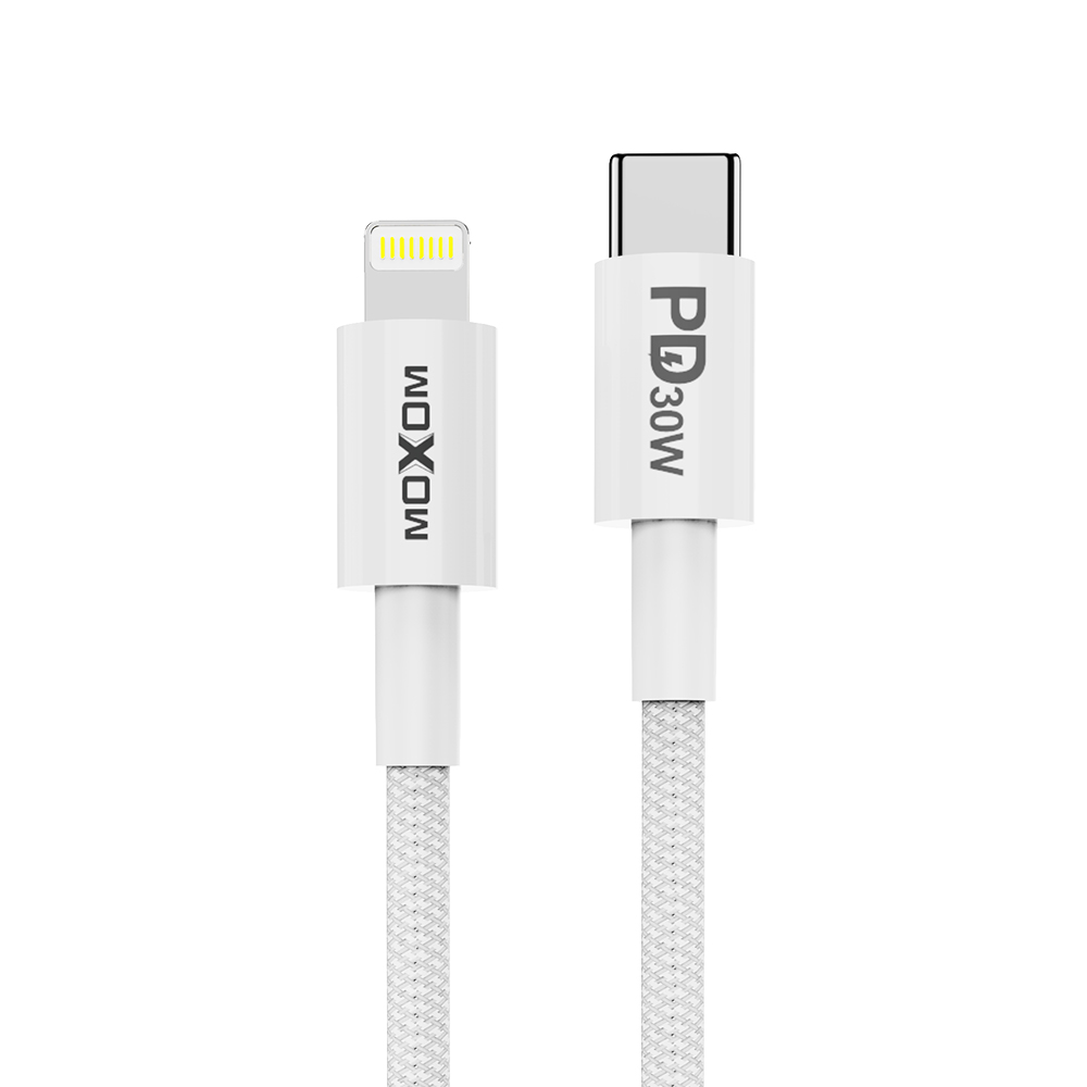 USB data kabl Moxom MX-CB136 PD 30W Type-C na lightning 1m beli (MS)