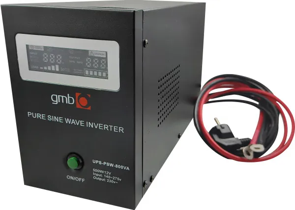 GEMBIRD UPS-PSW-800VA GMB LONG, cist sinusni pretvarac sa produzenom autonomijom 500W-220V/12V