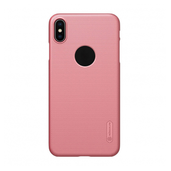 Maska Nillkin Super Frosted Shield za iPhone XS Max roze zlatna (sa otvorom za logo)