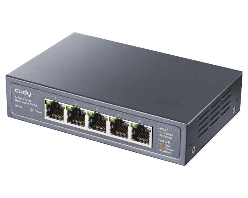 CUDY HS105 5-Port 2.5G Desktop Metal Switch