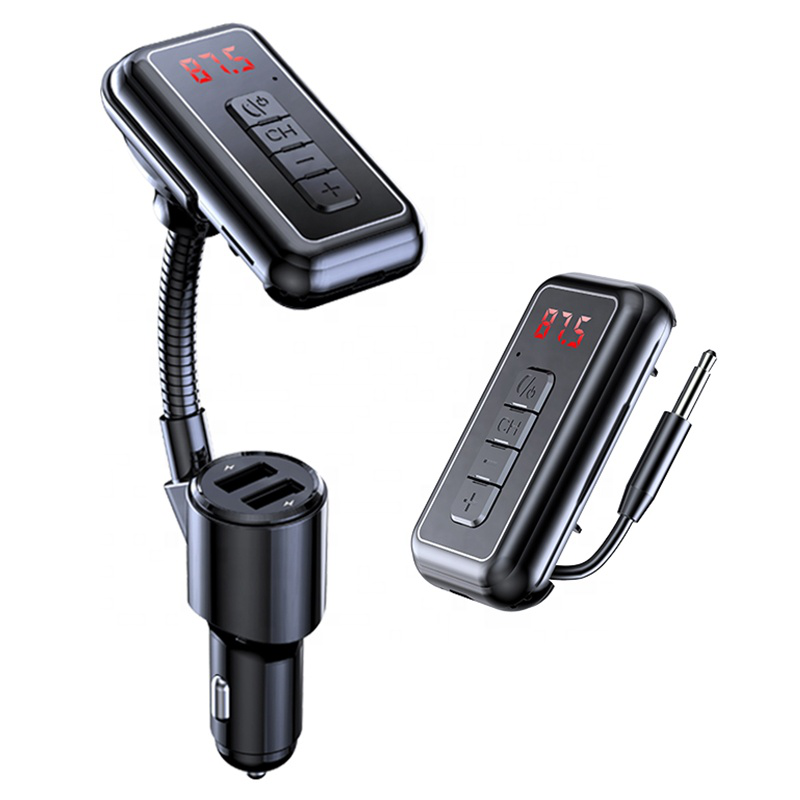FM transmiter Y4 USB TF Bluetooth 5.0, call ID, modlularni, Handsfree slušalice crni