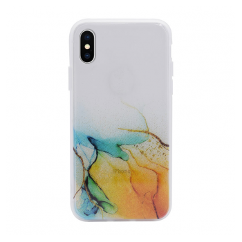 Maska Water Spark za iPhone X/ XS transparent zlatno-plava