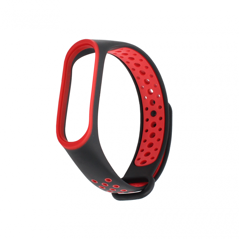 Narukvica za smart watch Xiaomi Mi Band M3/M4 crno crvena