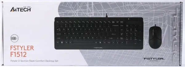 A4 TECH A4-F1512 A4Tech tastatura YU-LAYOUT + mis USB, Black