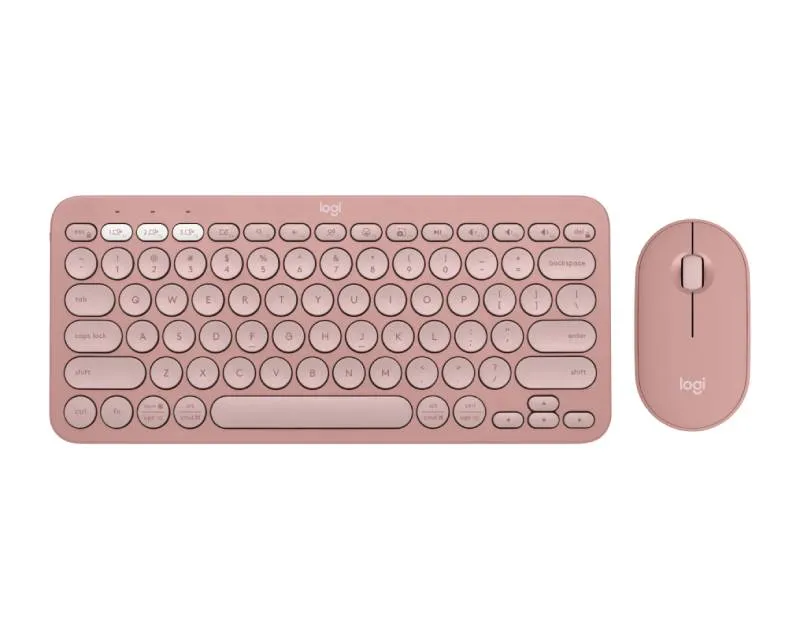 LOGITECH Pebble2 Wireless Combo US tastatura i miš roze