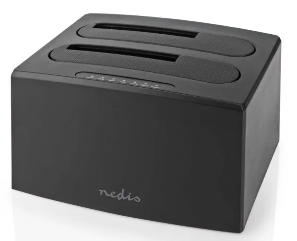 NEDIS HDDUDB3210BK Nedis USB 3.2 DUPLI docking station za 2.5/3.5 SATA hard diskove, Kloniranje max 8TB