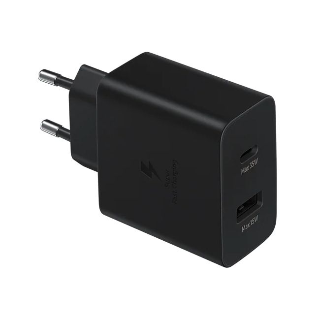 PUNJAČ ULTRA BRZI 35W DUO TIP C + USB A EP-TA220-NBE SAMSUNG CRNI