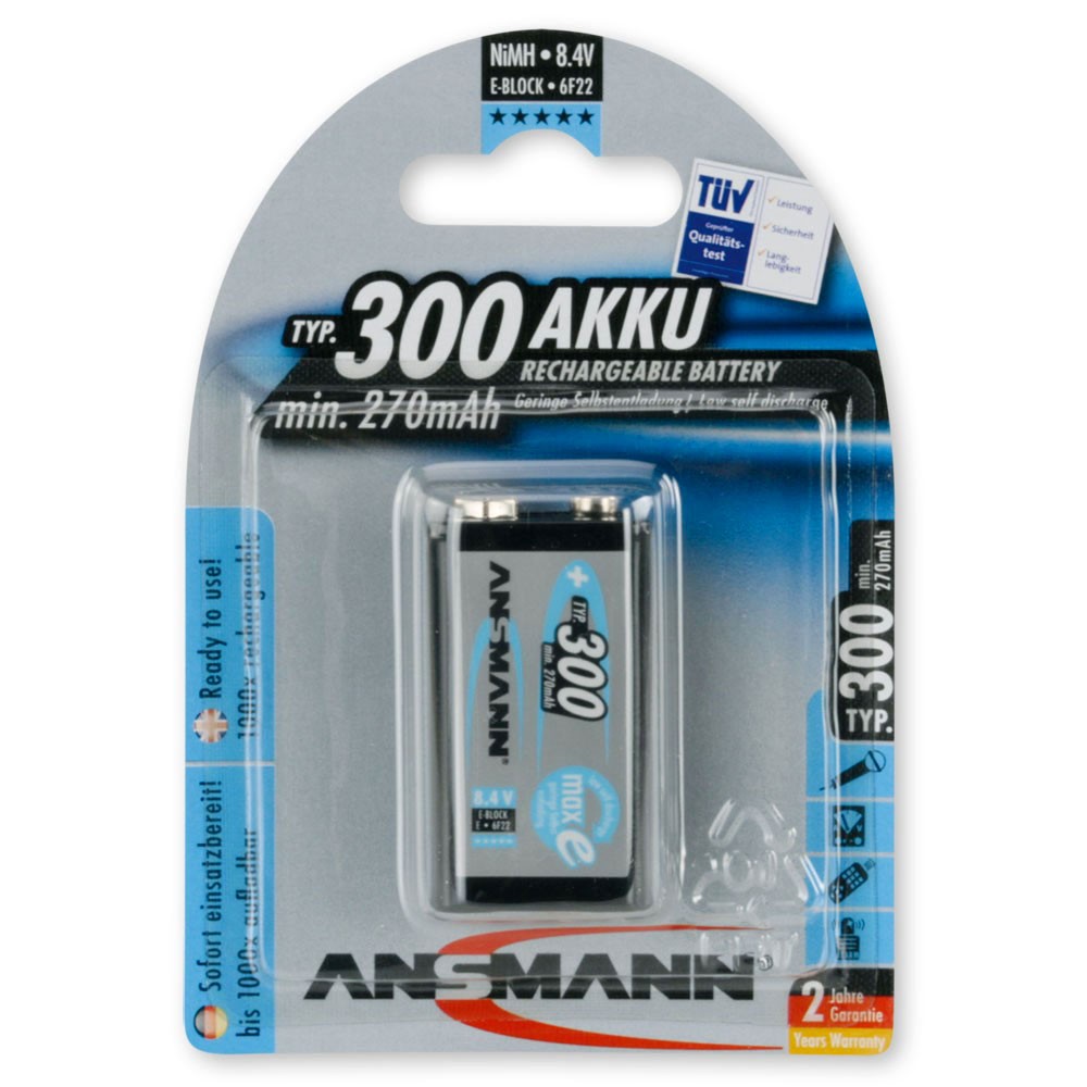 BATERIJA 9V 300MAH RECHARGEABLE ASMAN