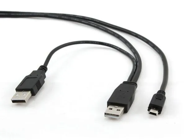 GEMBIRD CCP-USB22-AM5P-3 Gembird Dual USB 2.0 A-plug to MINI 5pina kabl 0.9m