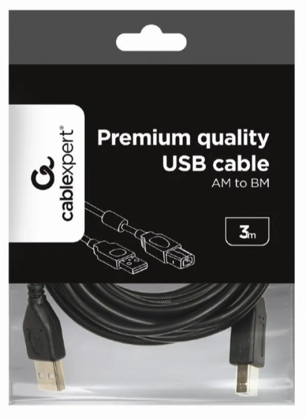 GEMBIRD CCF-USB2-AMBM-10 Gembird USB 2.0 A-plug B-plug ferit kabl za stampac 3m