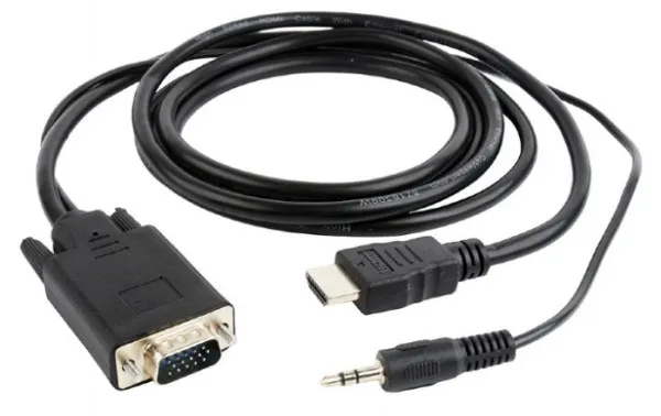 GEMBIRD A-HDMI-VGA-03-6 Gembird HDMI to VGA and audio adapter cable, single port, 1,8m, black