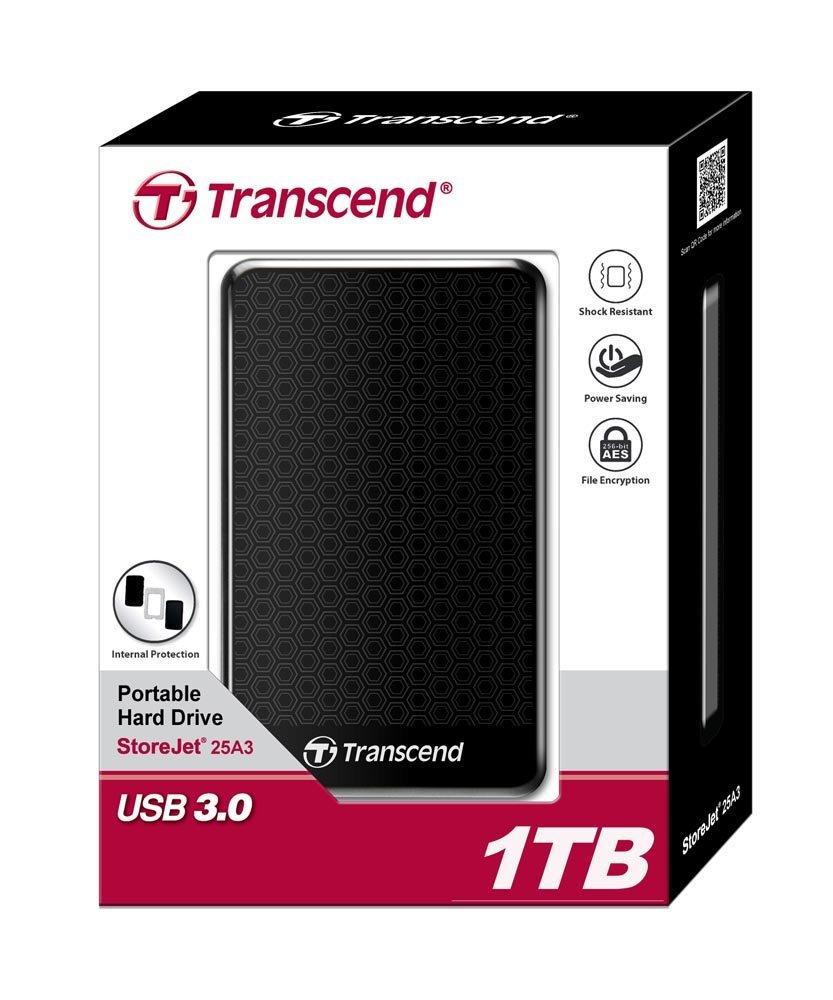HARD DISK EKSTERNI 1TB 2.5″ TS1TSJ25A3K TRANSCEND
