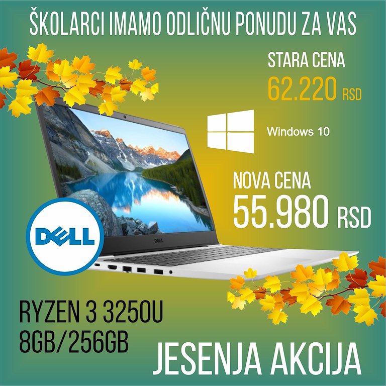 NOTEBOOK DELL OEM INSPIRATION 3505 NOT18189 RYZEN3250U/8GB/256GB/WIN10HOME