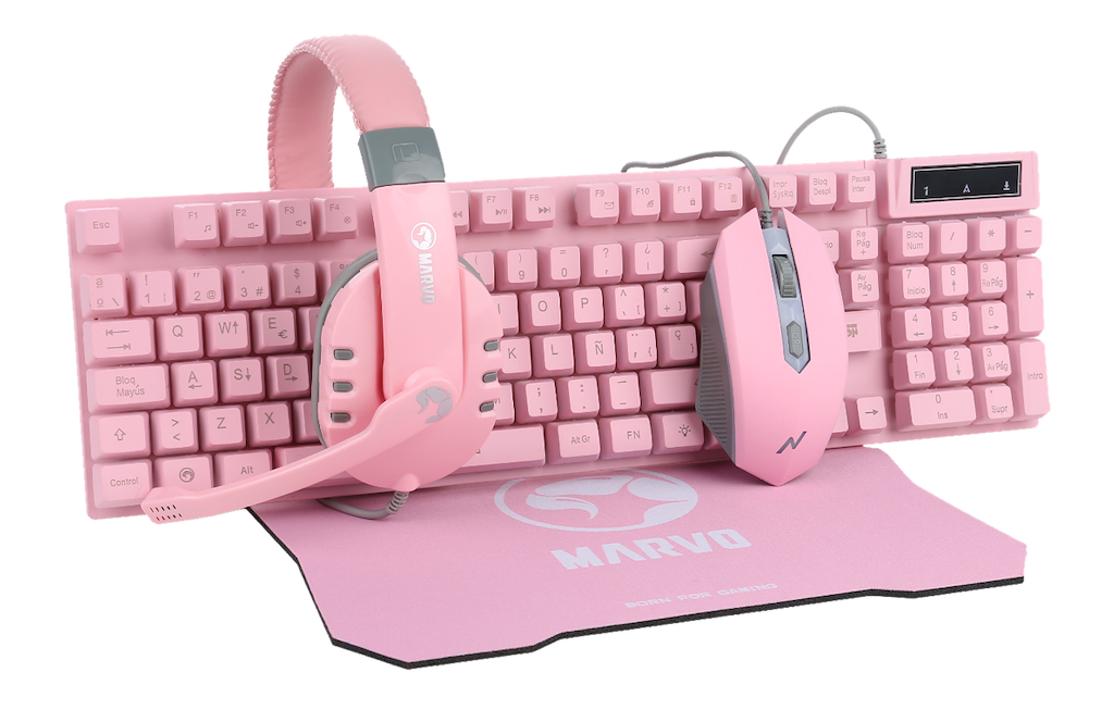 SET TASTATURA+MIŠ+SLUŠALICE CM370 PINK MARVO
