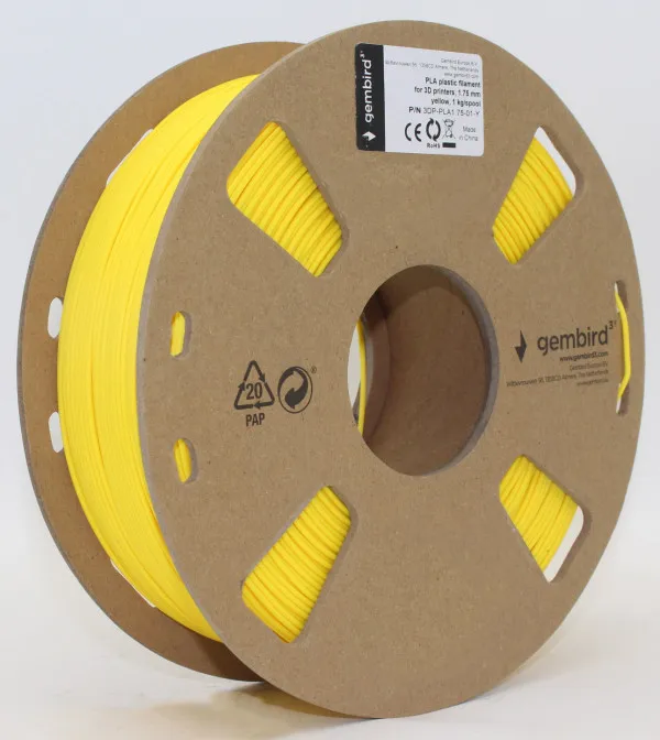 GEMBIRD 3DP-PLA1.75-01-Y PLA Filament za 3D stampac 1.75mm, kotur 1KG YELLOW