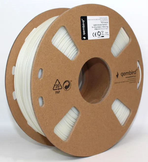 GEMBIRD 3DP-PVA-01-NAT PVA Filament za 3D stampac 1.75mm, kotur 1KG (filament rastvorljiv u vodi) NATURAL