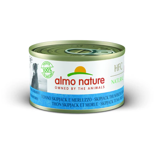 OUTLET ALMO NATURE HFC Natural konzerva za pse s Tunom i Bakalarom, 95g