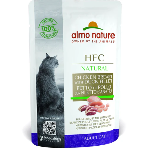 OUTLET ALMO NATURE HFC Natural kesica za mačke, Pileći file i Pačetina, 55g