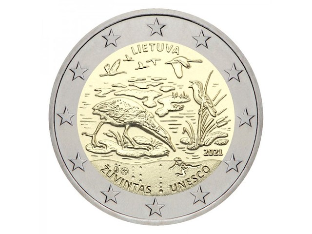 Litvanija 2 euro 2021. UNC Biosfera UNESCO