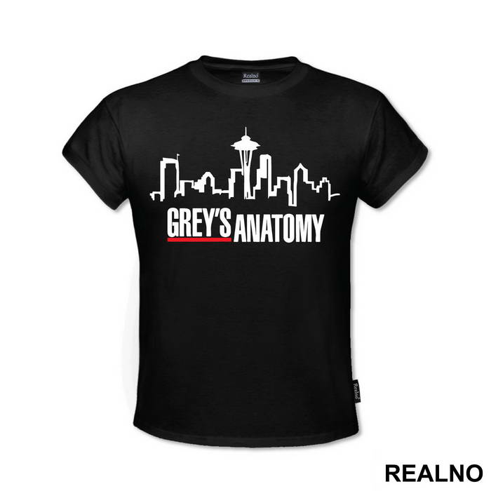 OUTLET - CRNA MUŠKA MAJICA VELIČINE XL - GREY'S ANATOMY