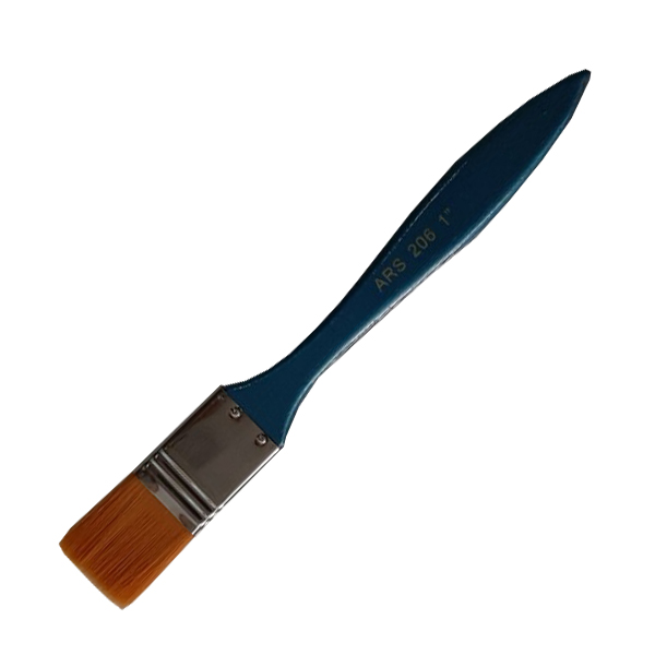 Ars Cetkica- gold syntetic hair, flat, wooden handle br.1