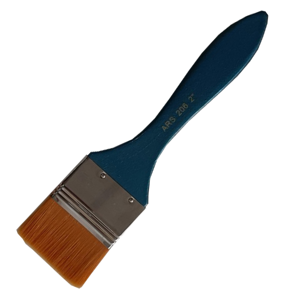 Ars Cetkica- gold syntetic hair, flat, wooden handle br.2