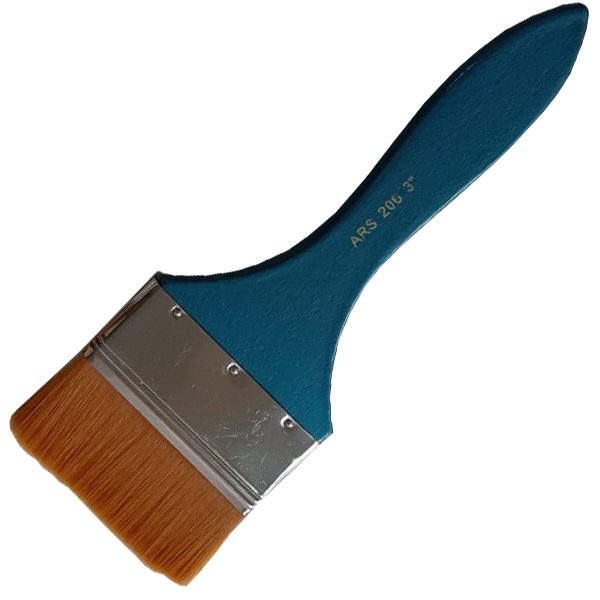 Ars Cetkica- gold syntetic hair, flat, wooden handle br.3