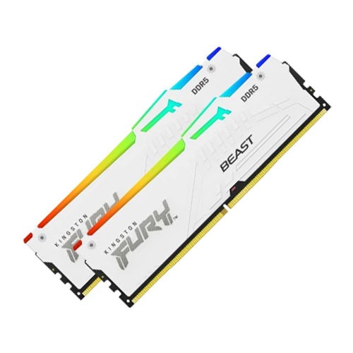 Kingston 32GB (2x16GB) DDR5 6800MT/s CL34 FURY Beast White RGB EXPO DIMM memorija | KF568C34BWEAK2-32