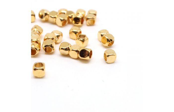 Perla 2x2 mm, rupa oko 1 mm- 18K pozlata ( 332088 )