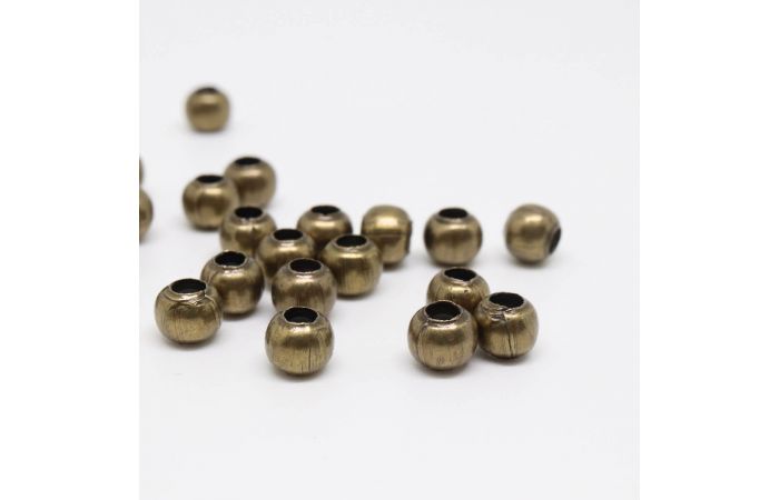 Metalne perle/razdelnici 3 mm. Pakovanje sadrži 300 komada - boja antik bronze .(100431)