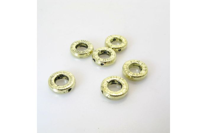 Metalna perla 10 x 2,8 mm,otvor 4,5mm, rupa oko 1 mm- boja antik srebra ( R158AS )