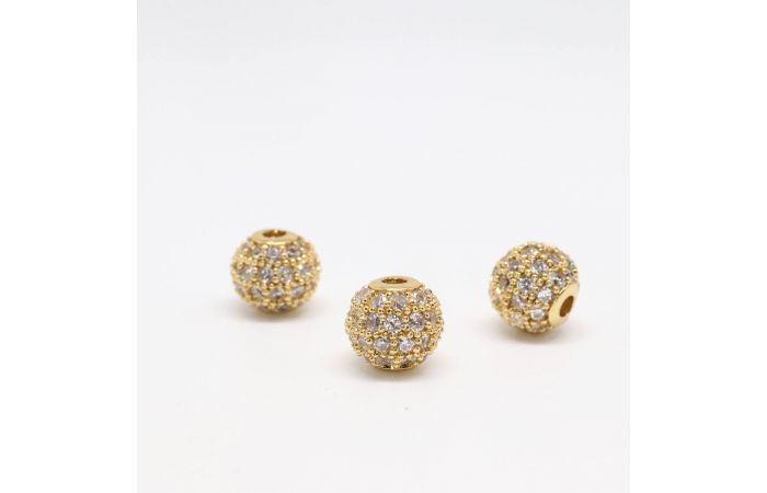 AAA Cubic Zirconia perle 10 mm- Gold