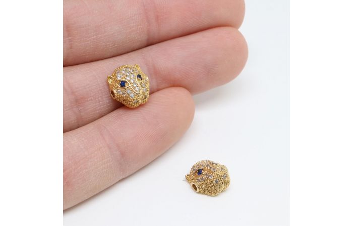 Perla 12x11 mm, prevlaka pozlata Yellow Gold + CZ cirkoni ( 332061 )