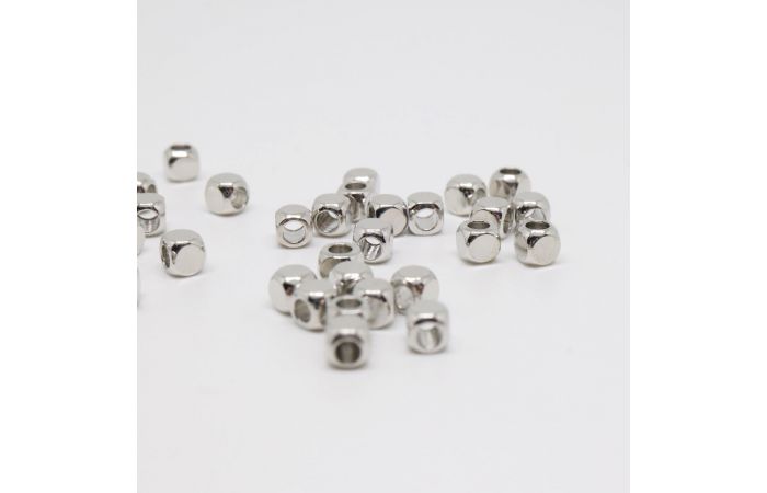 Metalna perla 2,5x2,5 mm- boja inoxa.(10046)