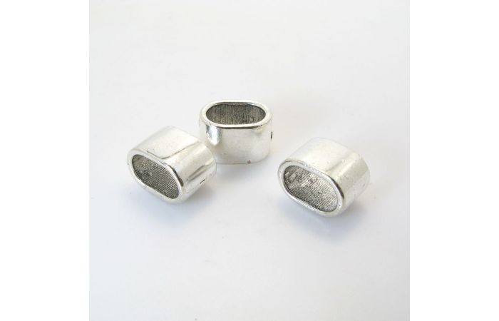 Metalna perla 14 x 9.5 x 9 mm, rupa oko 10,5 x 6,5 mm- boja antik srebra ( R165AS )