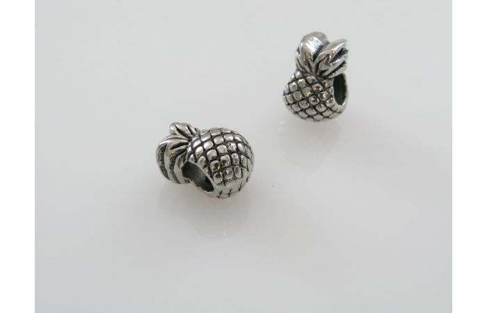 Metalna perla u Pandora stilu 11x9mm, rupa: 5mm, u boji antik srebra ( PANR110S )