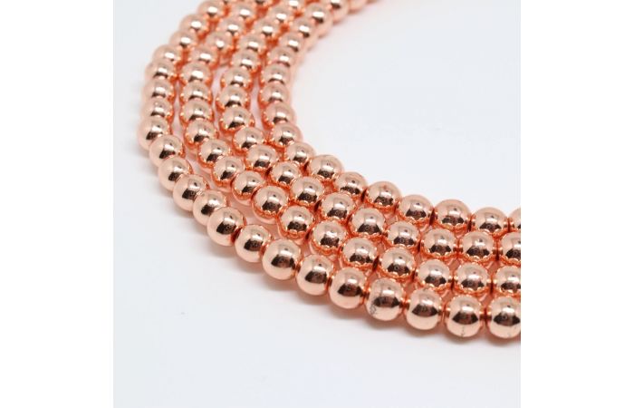 Hematit 2 mm perle, prevlaka Rose Gold ( 2131015 )