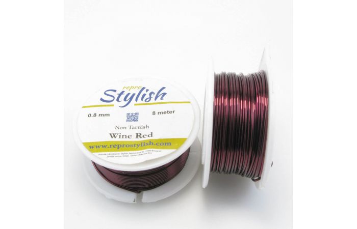 Bižuterijska žica u boji- WINE RED Non Tarnish 0,5 mm. BZWR05