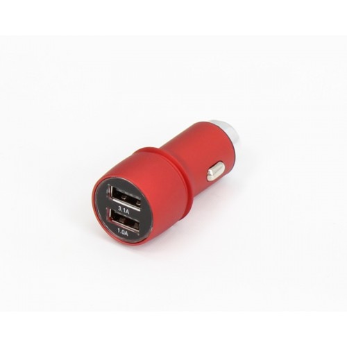 E-GREEN Punjač za auto 2xUSB port 5V 3.1A crveni