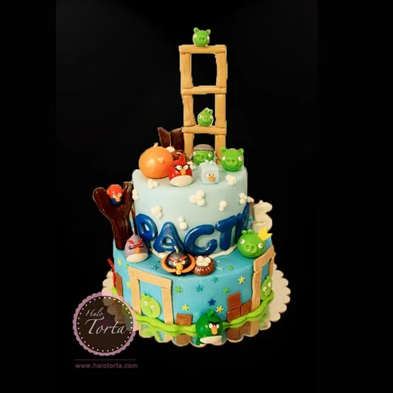 Torta Angry Birds sa konstrukcijom – torte za dečake