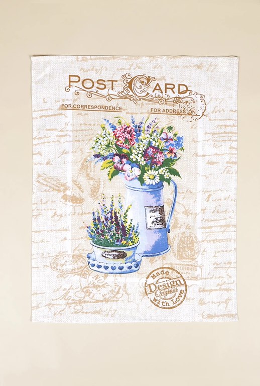 Kuhinjska krpa Post Card vaza sa cvećem