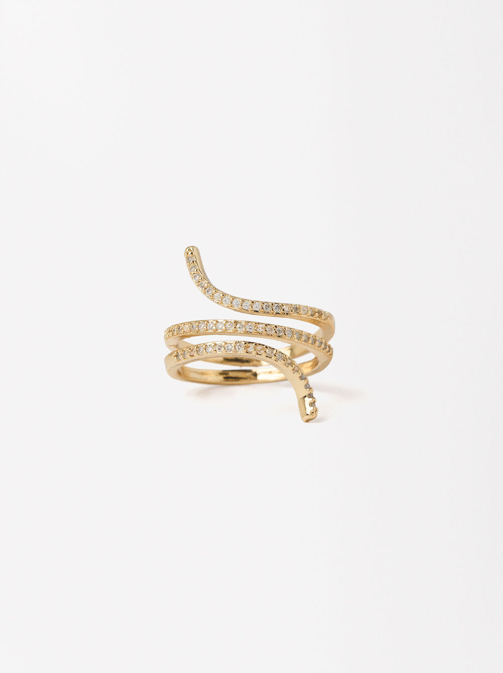 Spiral Ring With Zirconias