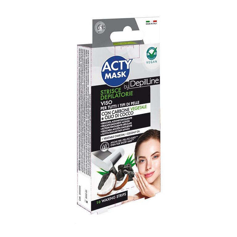 Depil trake ACTY MASK za lice CARBON 10/1