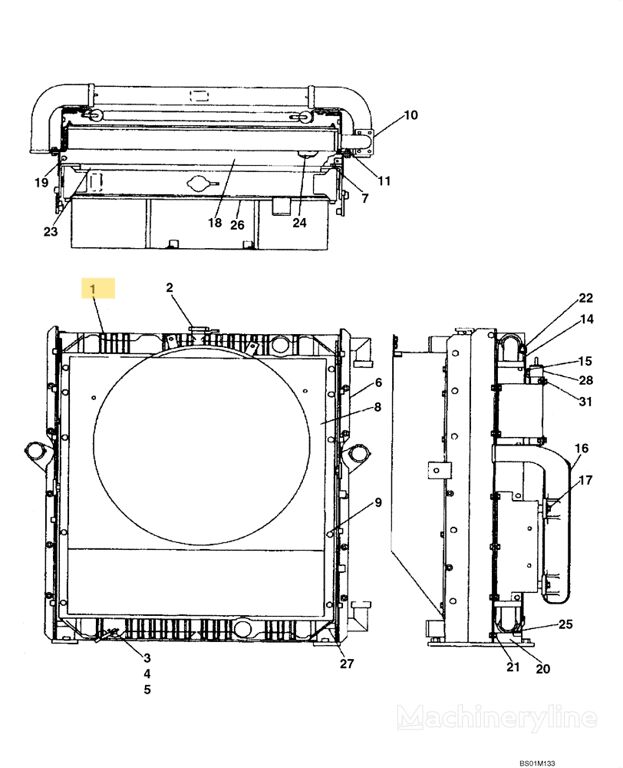 Case LN00087 LN00087 radijator za hlađenje motora za Case CX290 bagera